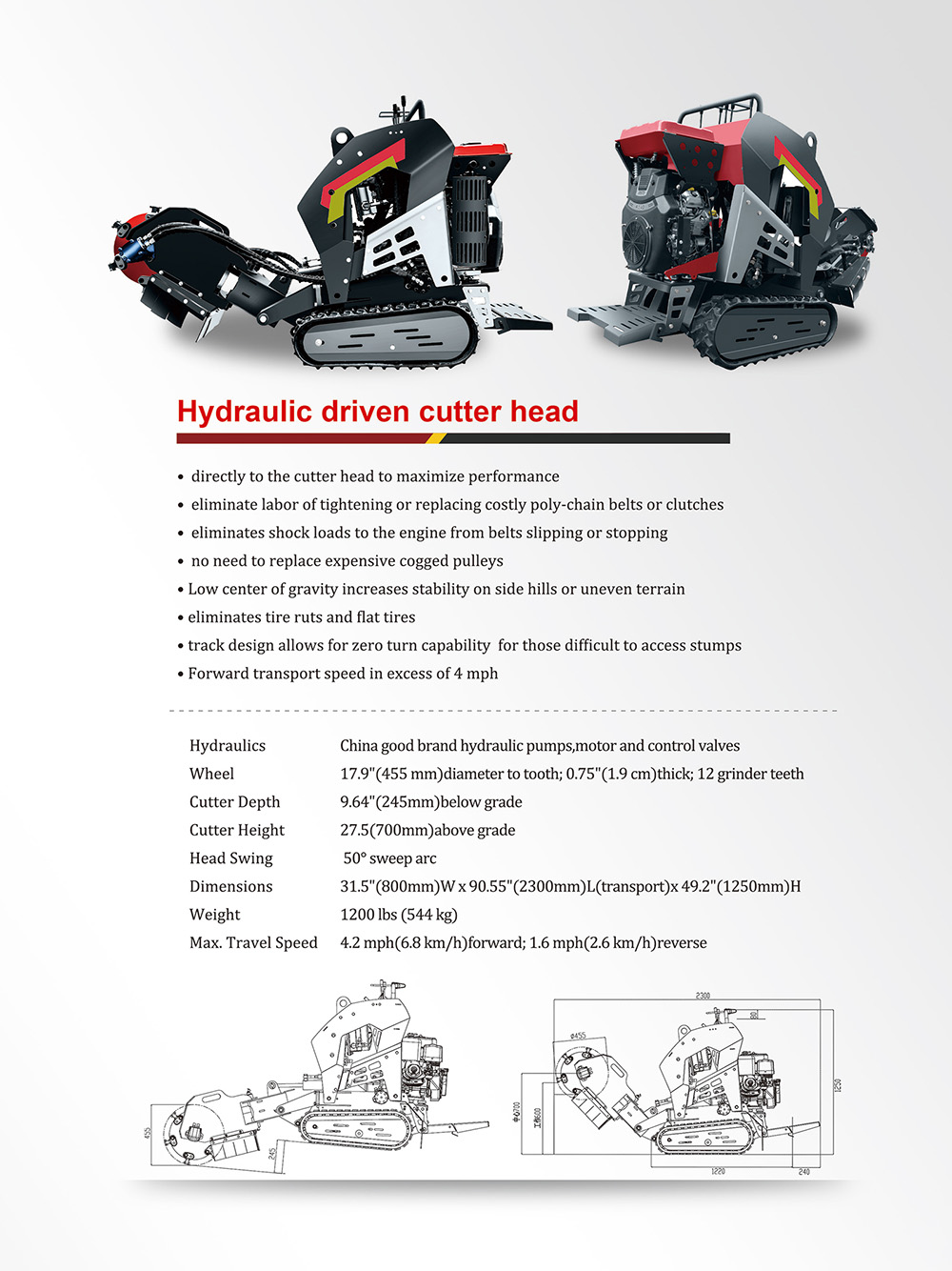 Commercial Grade Self-Propelled Stump Grinder from China manufacturer ...